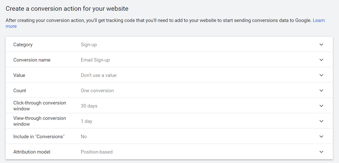 Google AdWords Conversion Tracking with Multiple Events