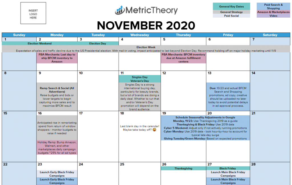 Holiday 2020: Seasonal Planning Calendar for Ecommerce & DTC Marketers ...